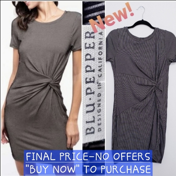Blu Pepper | Dresses | New Blu Pepper Black Taupe Dress Large | Poshmark